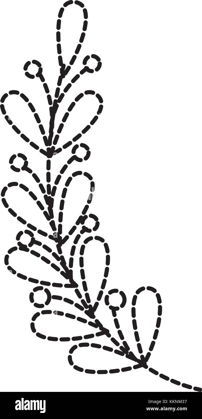 dotted shape rustic leaves natural branch design Stock Vector Image ...