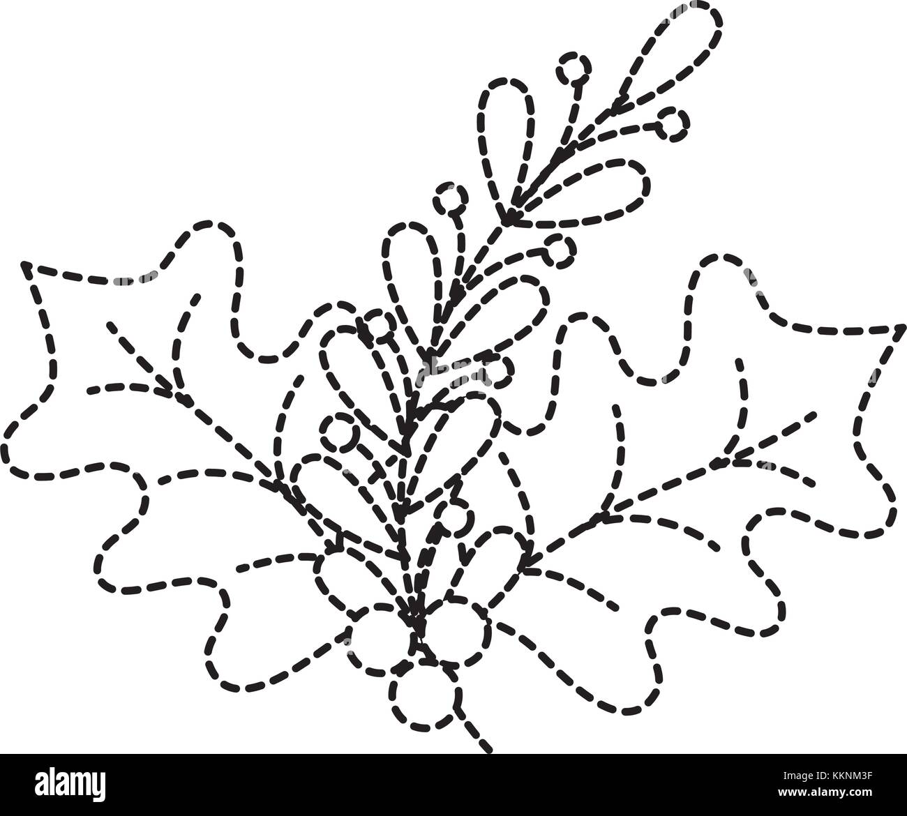 dotted shape natural leaves with branches and feathers design Stock ...