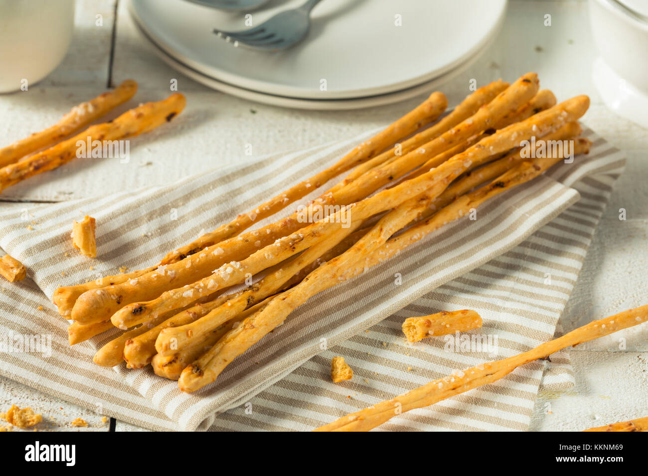 Crispy bread sticks salt hi-res stock photography and images - Alamy