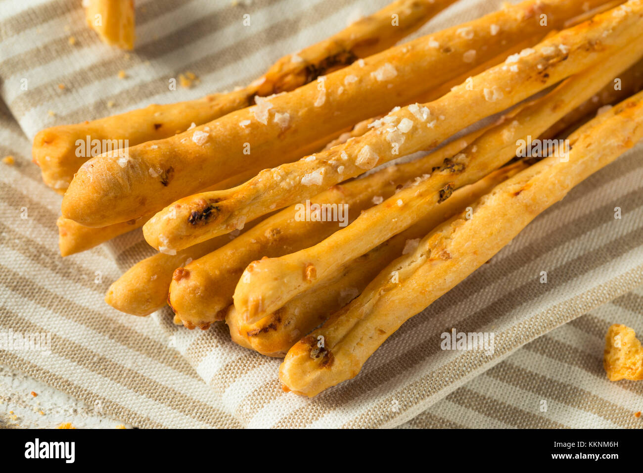 Homemade Italian Grassini Bread Sticks with Sea Salt Stock Photo - Alamy