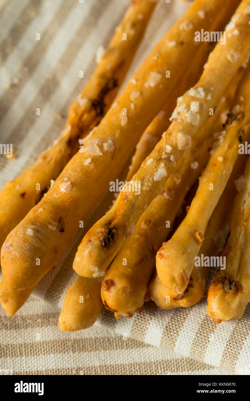 Homemade Italian Grassini Bread Sticks with Sea Salt Stock Photo - Alamy