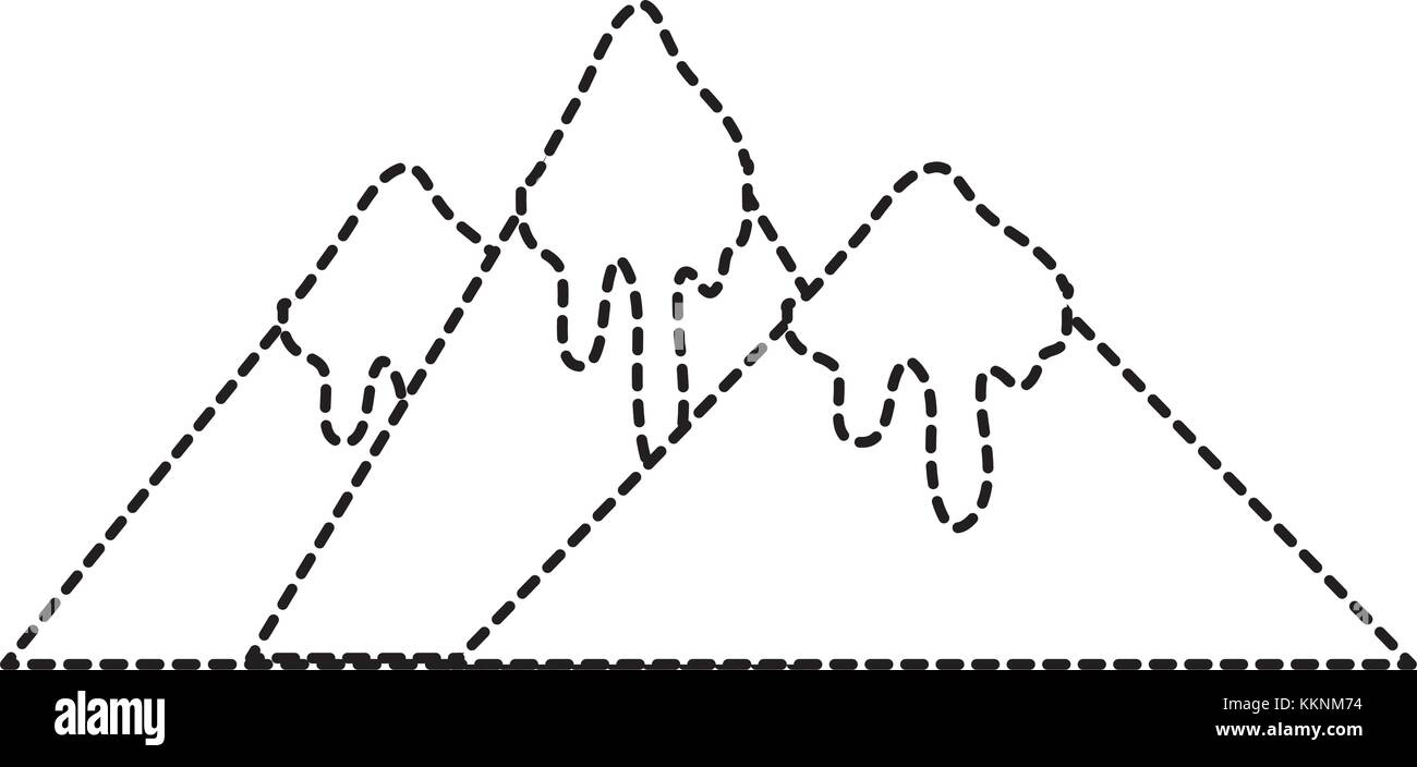 dotted shape natural mountains with snow in the tip design Stock Vector ...