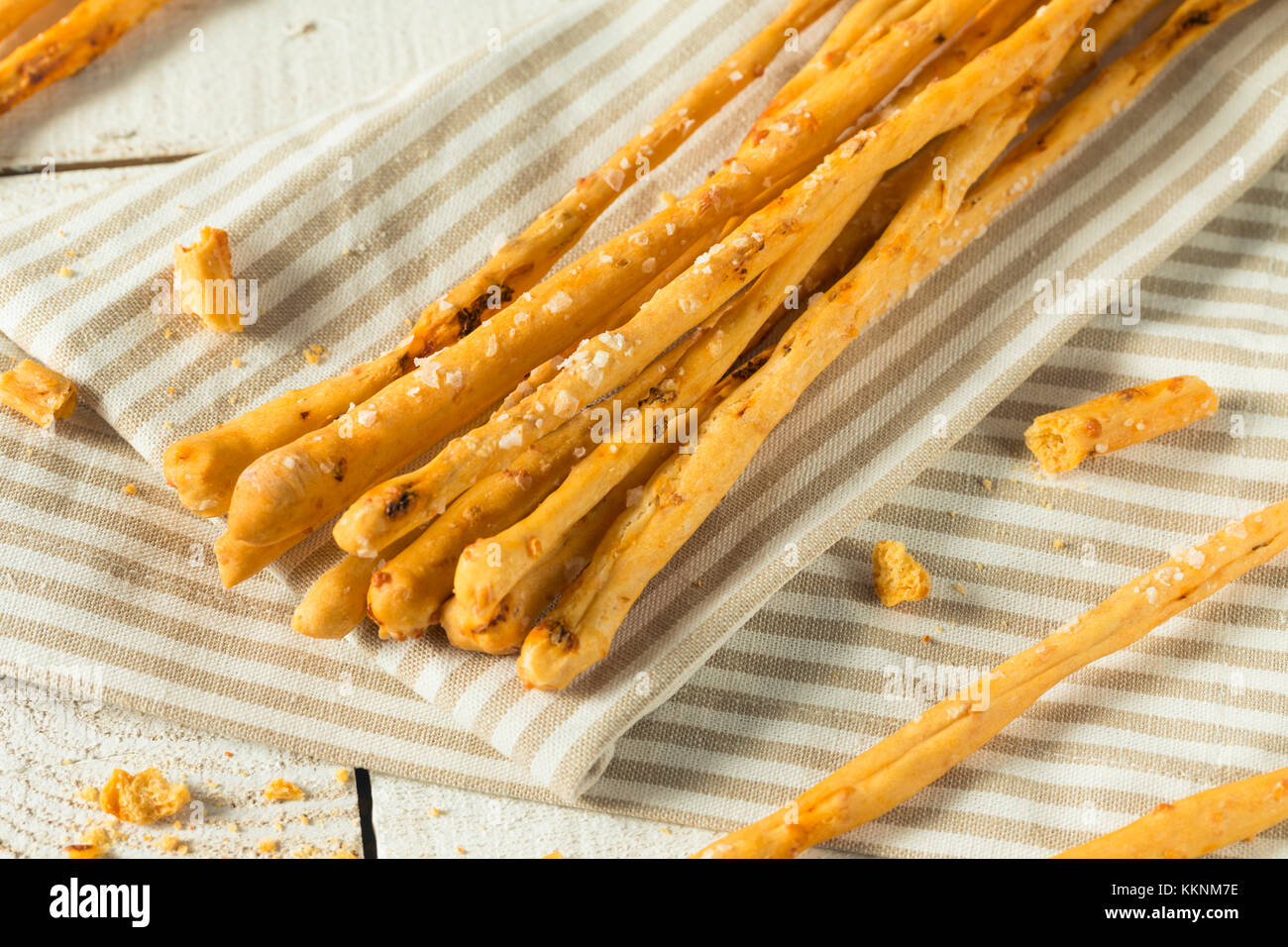 Homemade Italian Grassini Bread Sticks with Sea Salt Stock Photo - Alamy