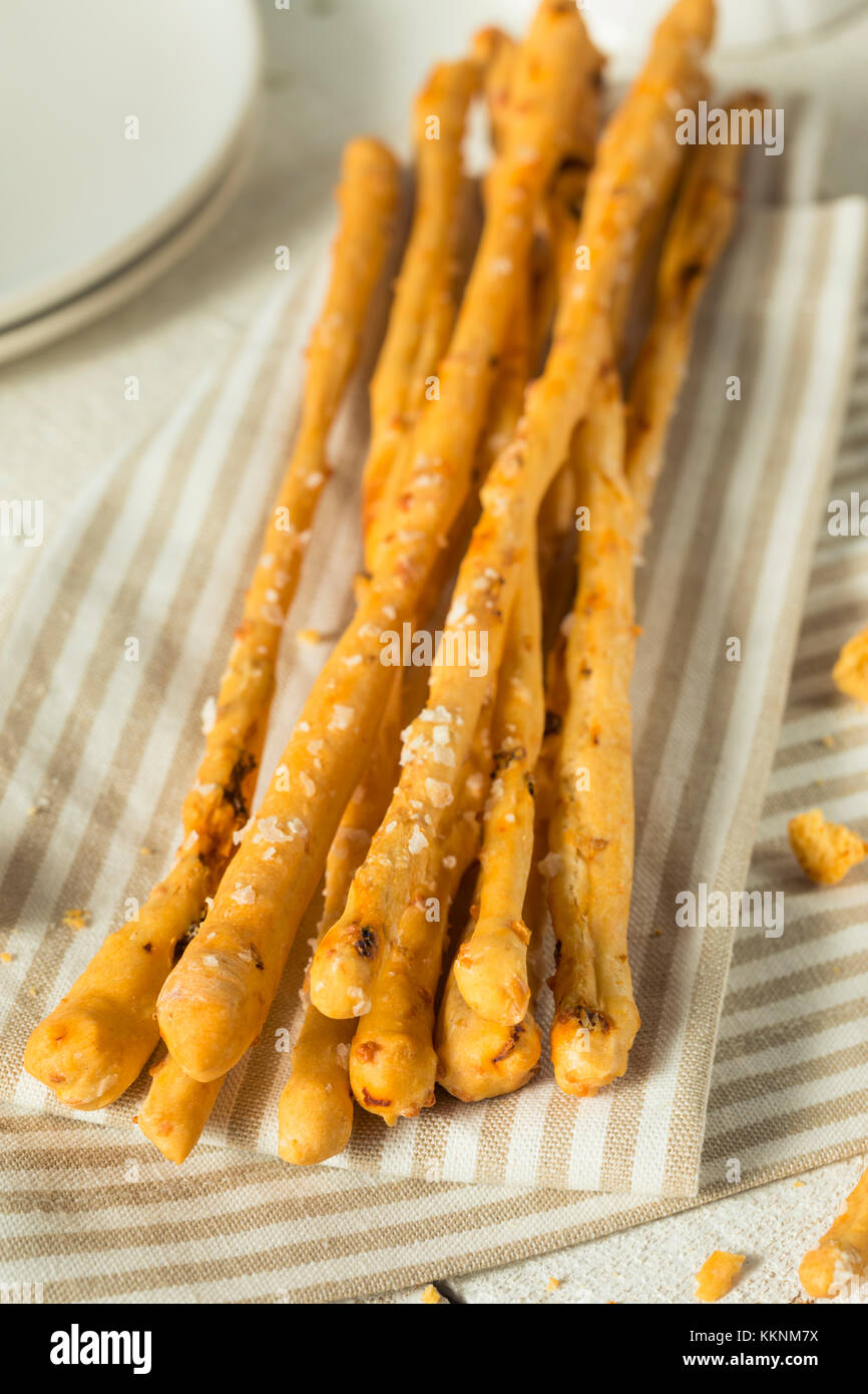 Homemade Italian Grassini Bread Sticks with Sea Salt Stock Photo - Alamy