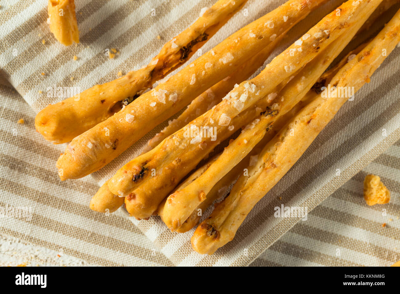Homemade Italian Grassini Bread Sticks with Sea Salt Stock Photo - Alamy