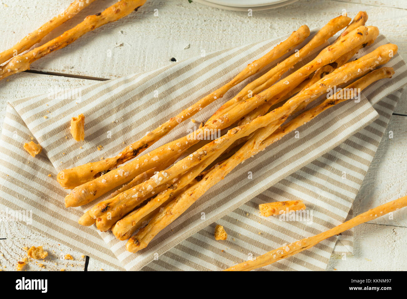 Homemade Italian Grassini Bread Sticks with Sea Salt Stock Photo - Alamy