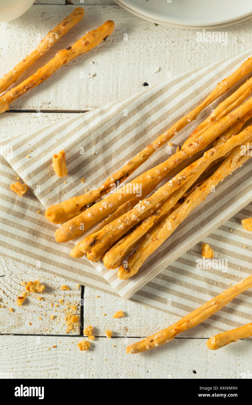 Homemade Italian Grassini Bread Sticks with Sea Salt Stock Photo - Alamy