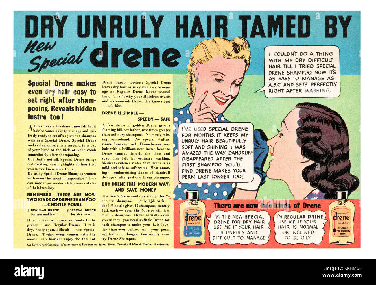1939 UK Magazine Drene Shampoo Advert Stock Photo - Alamy