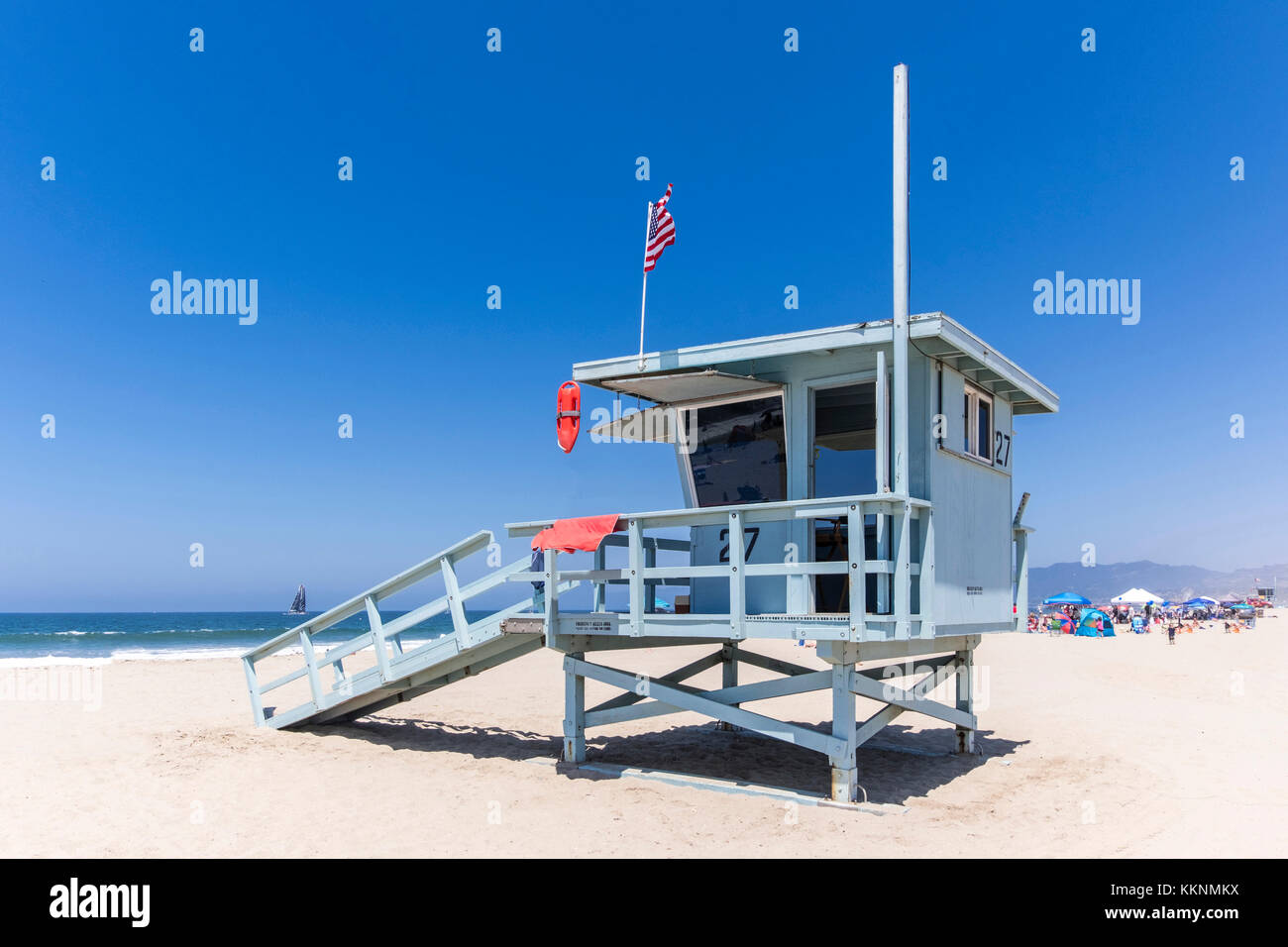 Lifeguard Tower at the beach, Venice Beach, Los Angeles, California ...