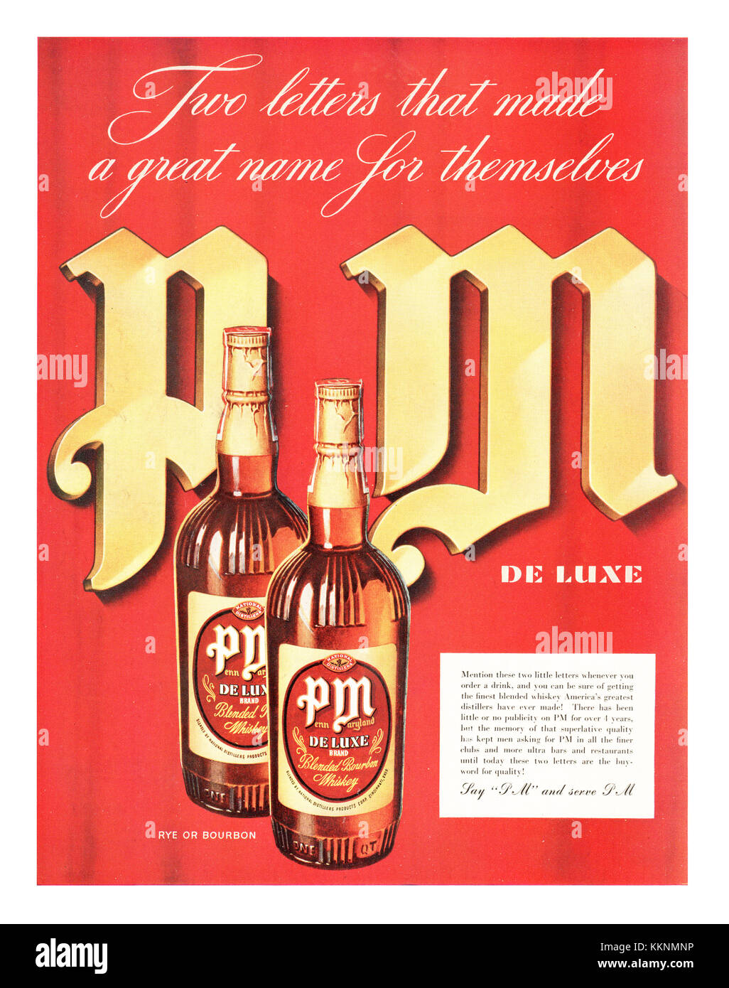 1940 U.S. Magazine PM Whisky Advert Stock Photo - Alamy