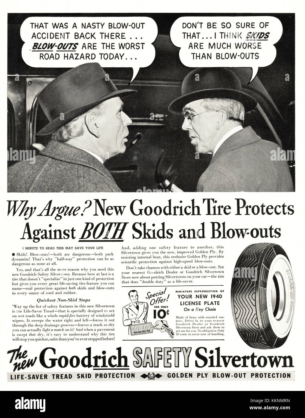 1940 U.S. Magazine B.F. Goodrich Tyres Advert Stock Photo - Alamy