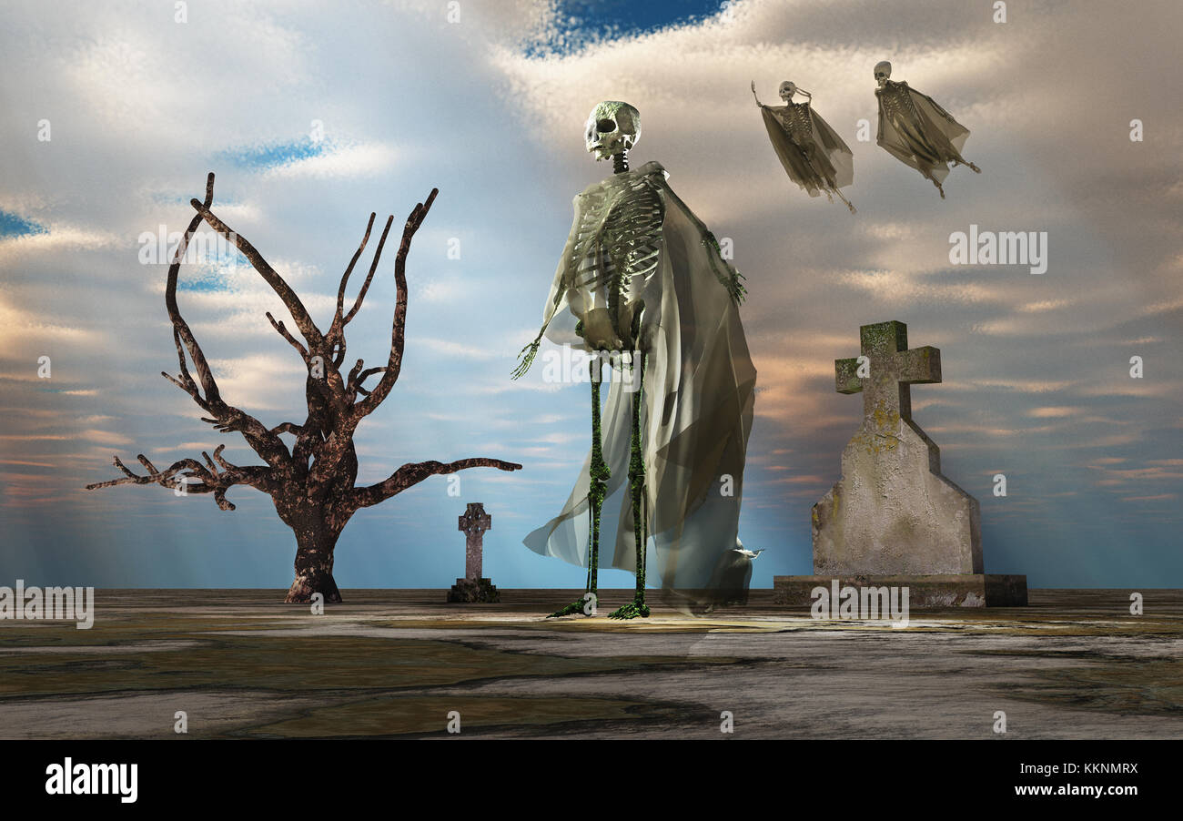 Ghostly grave 3d hi-res stock photography and images - Alamy