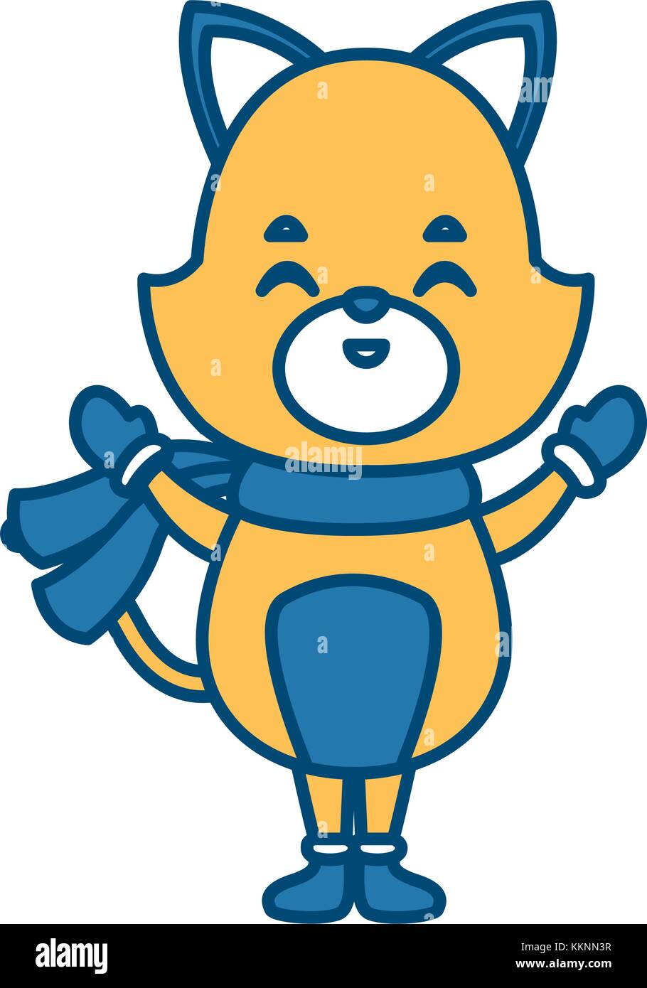 Cute cat with scarf cartoon Stock Vector Image & Art - Alamy