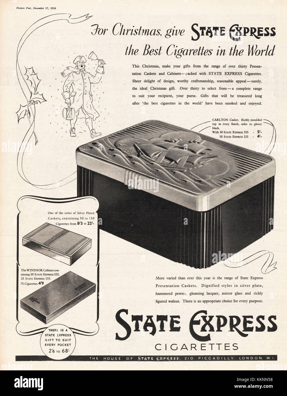 1938 UK Magazine State Express Cigarette Advert Stock Photo - Alamy