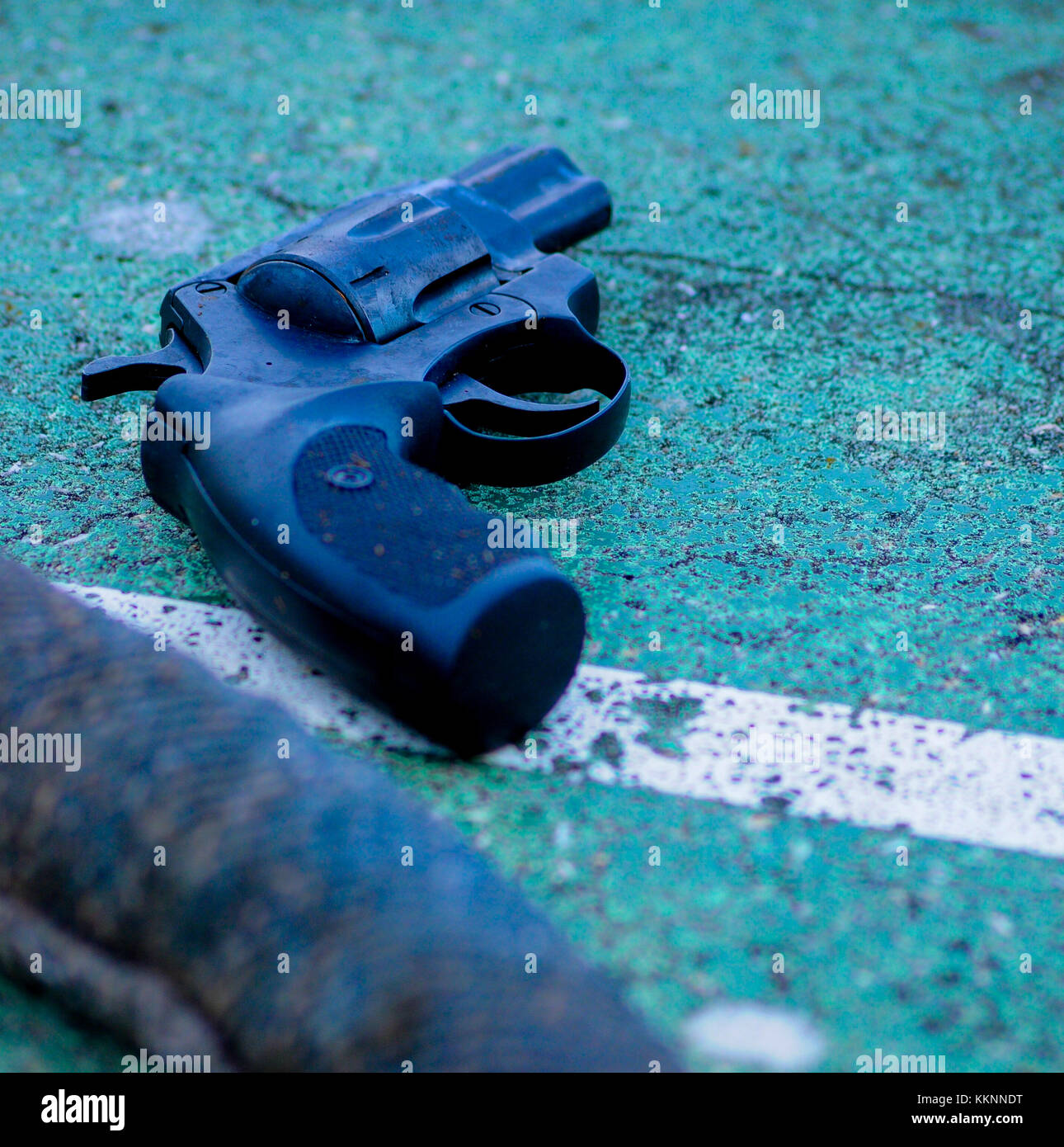 Gun laying on a table, Meillerie, france Stock Photo - Alamy