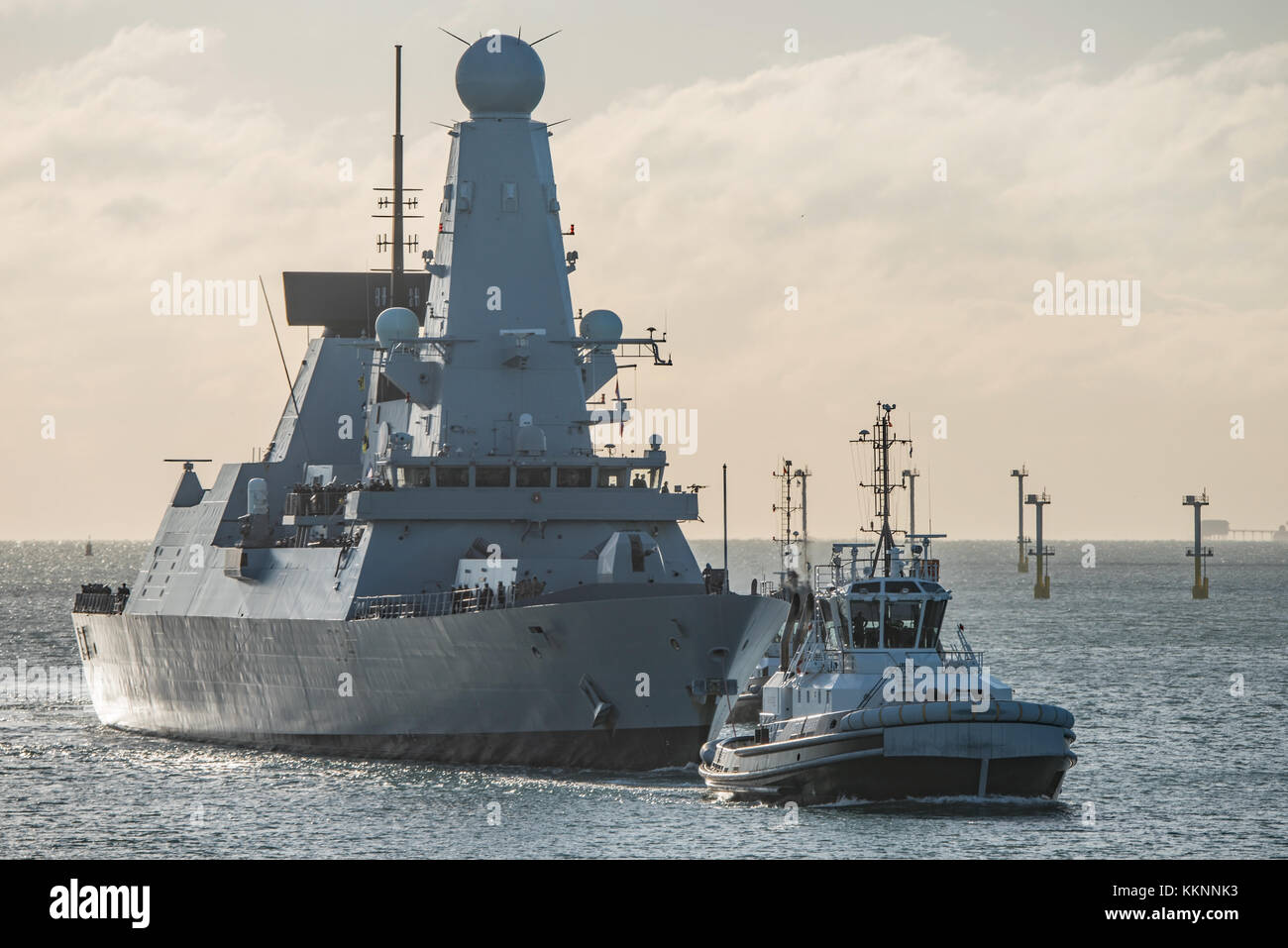 Type 45 Destroyer HMS Diamond returned to Portsmouth, UK on 1/12/17 ...