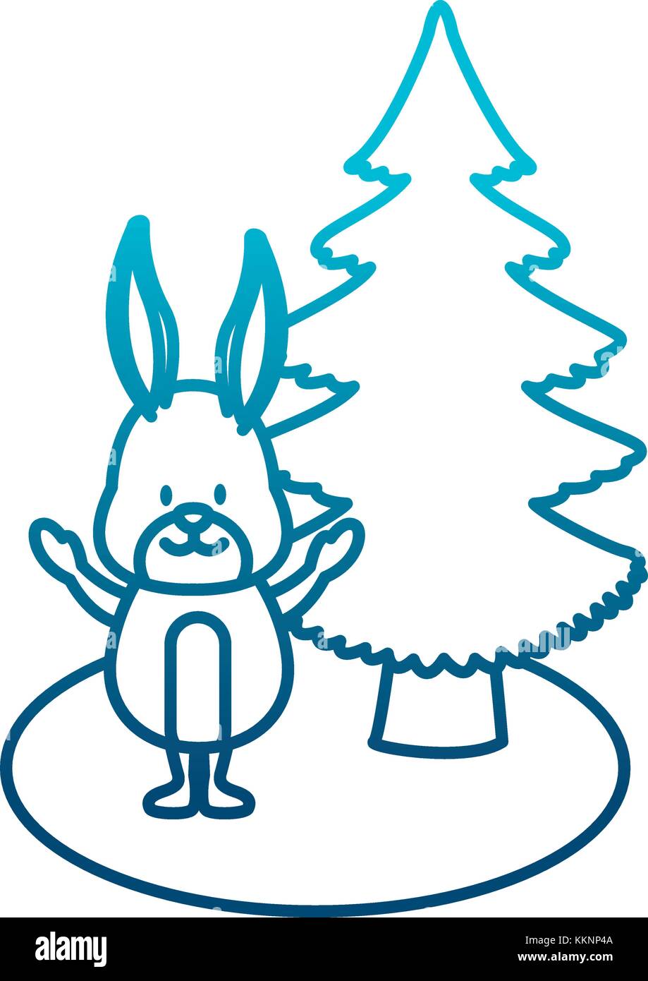 Bunny with christmas tree Stock Vector Image & Art - Alamy