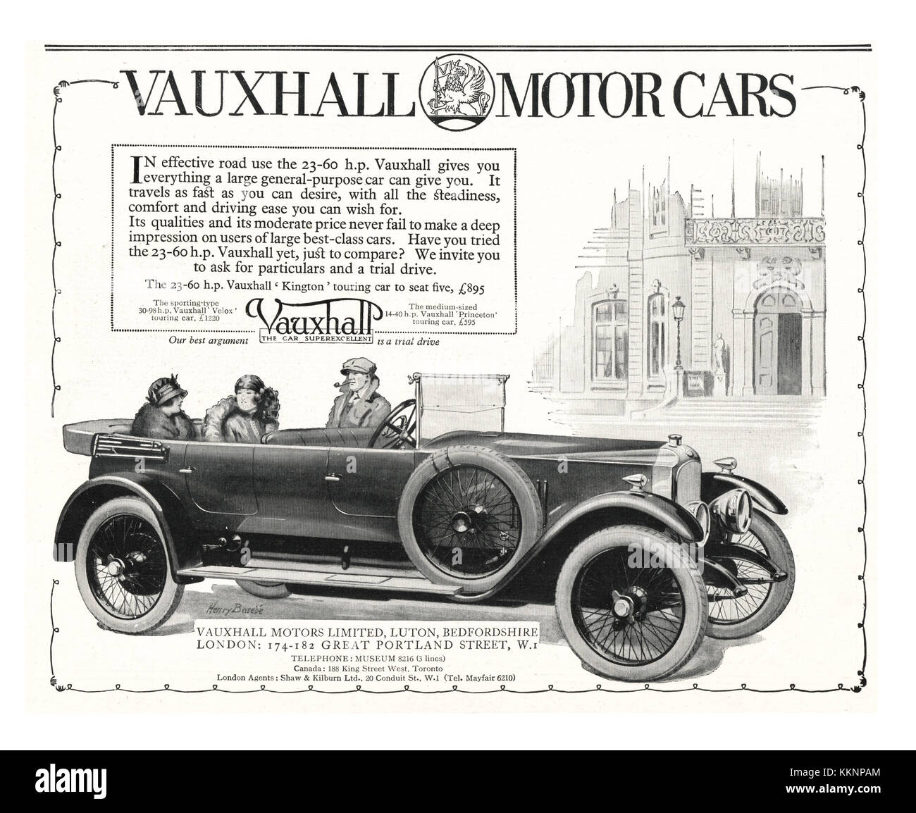 1924 UK Magazine Vauxhall Car Advert Stock Photo - Alamy