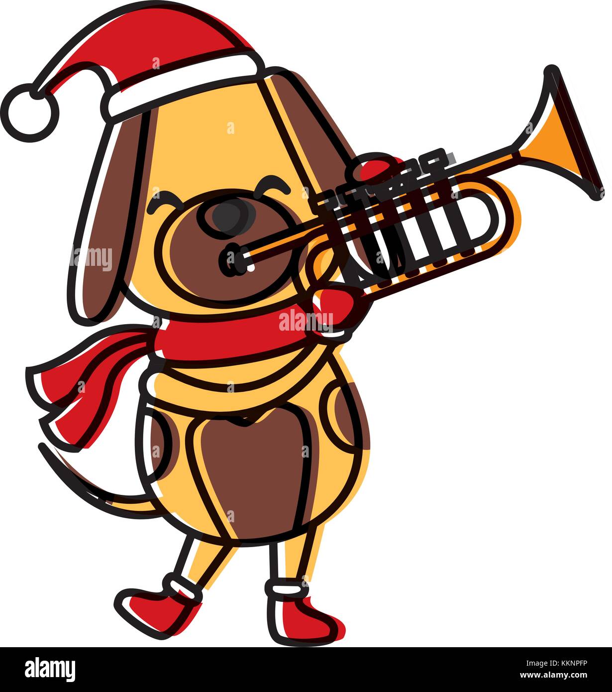 Illustration dog playing trumpet hi-res stock photography and images ...