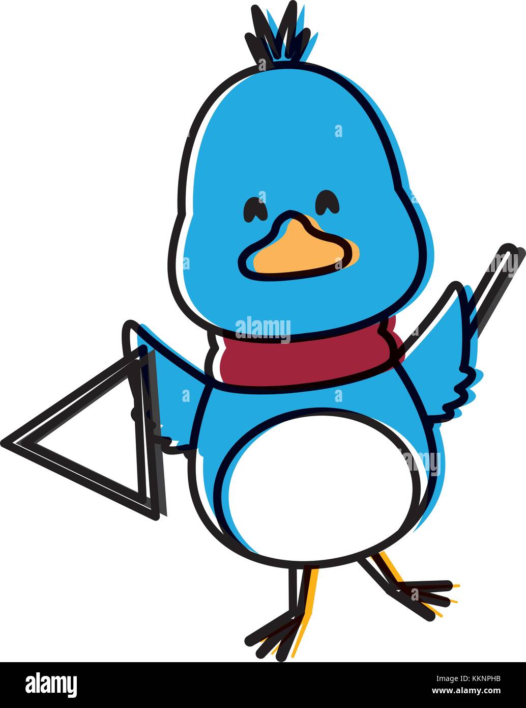 Cute bird with triangle music instrument Stock Vector Image & Art - Alamy
