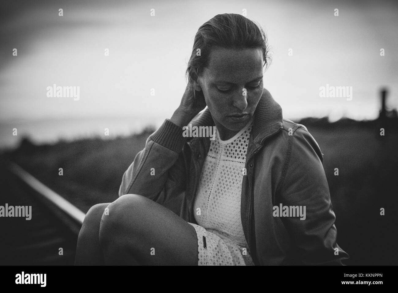 Railway Track Portrait Photography