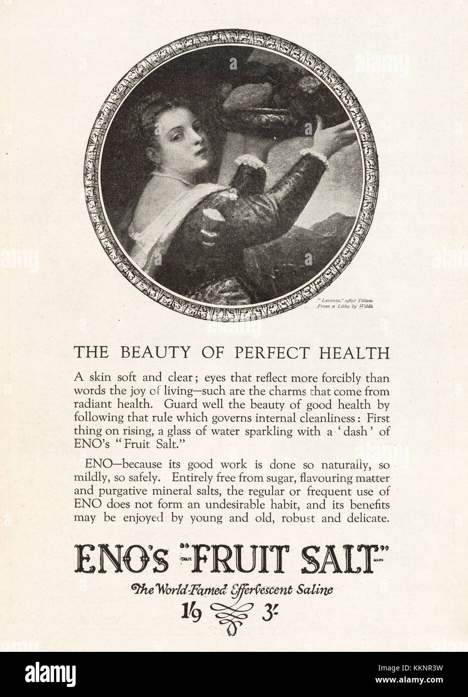 1926 UK Magazine Eno's Fruit Salt Advert Advert Stock Photo - Alamy