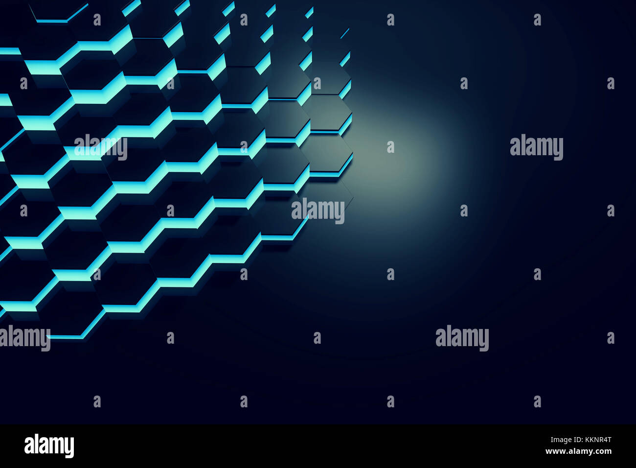 Glowing blue hexagon pattern background. 3D rendering Stock Photo - Alamy