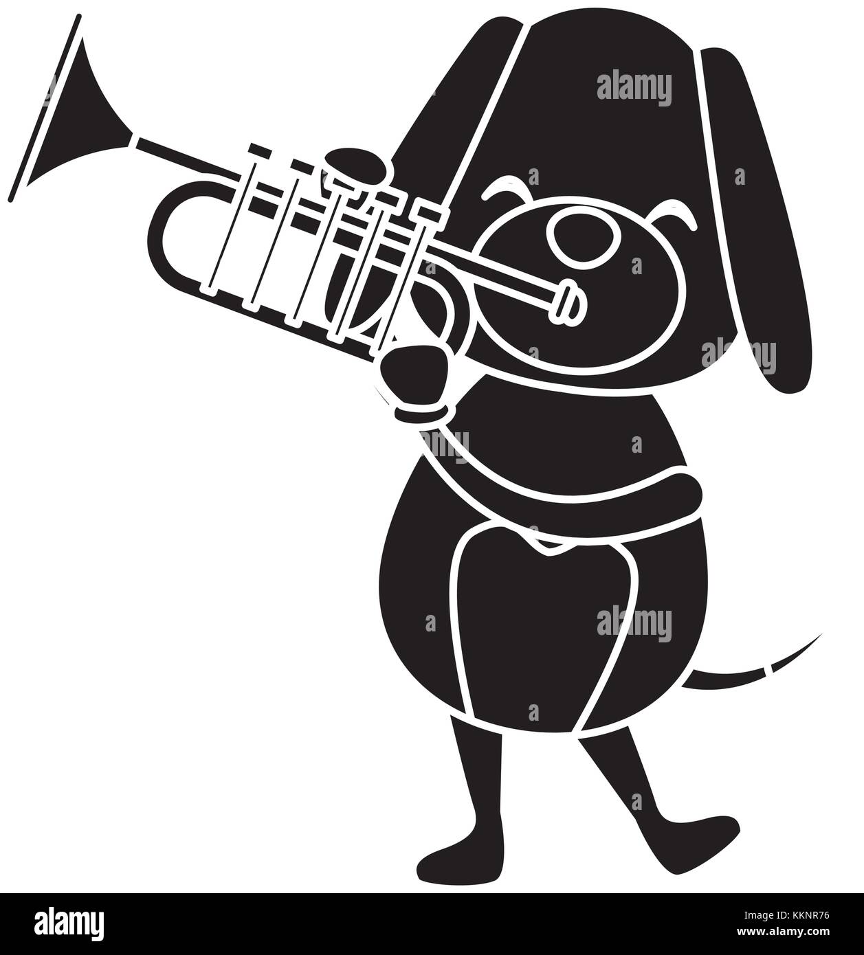 dog with trumpet cartoon Stock Vector Image & Art - Alamy