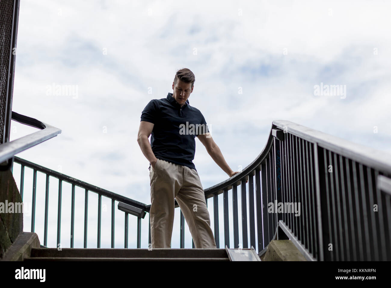 Male model standing pose outdoor hi-res stock photography and images ...