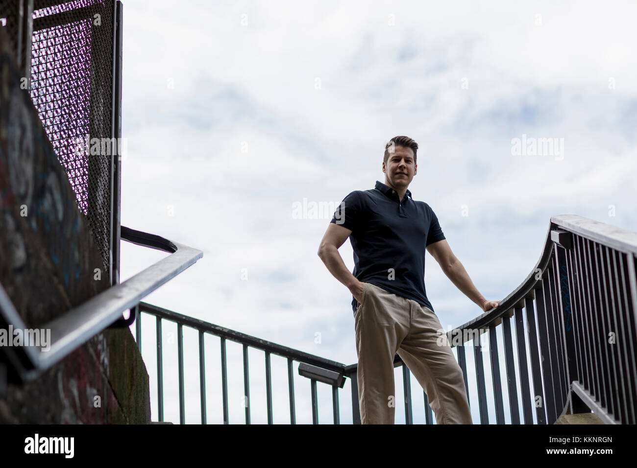 Male model standing pose outdoor hi-res stock photography and images ...