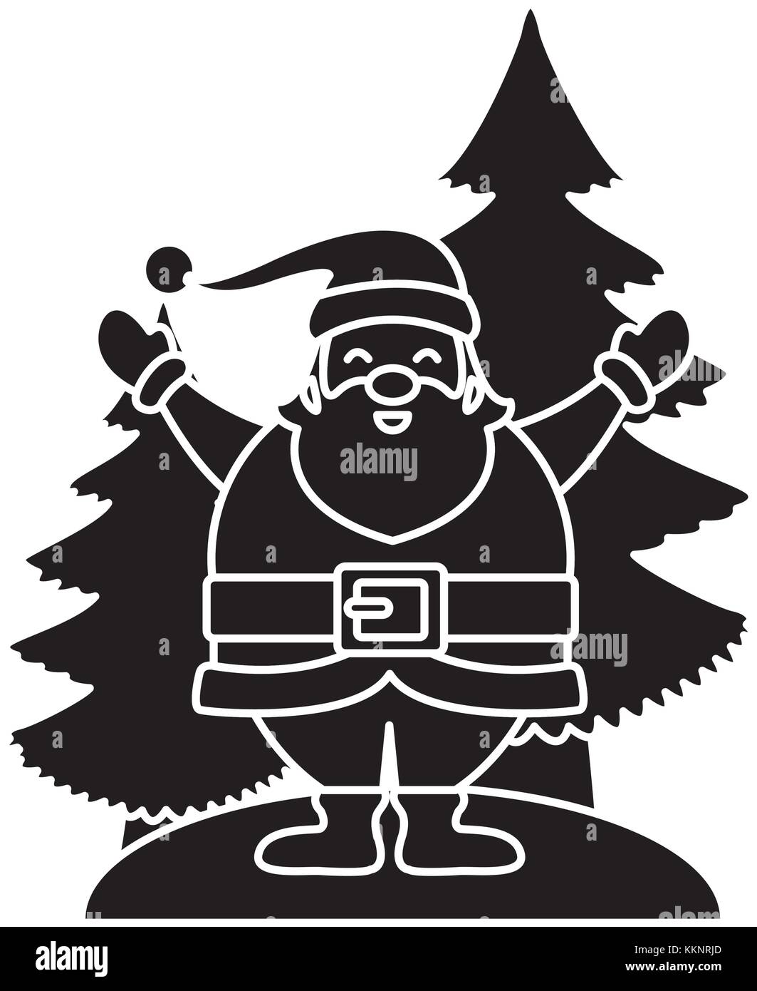 Santa with christmas tree Stock Vector Image & Art - Alamy