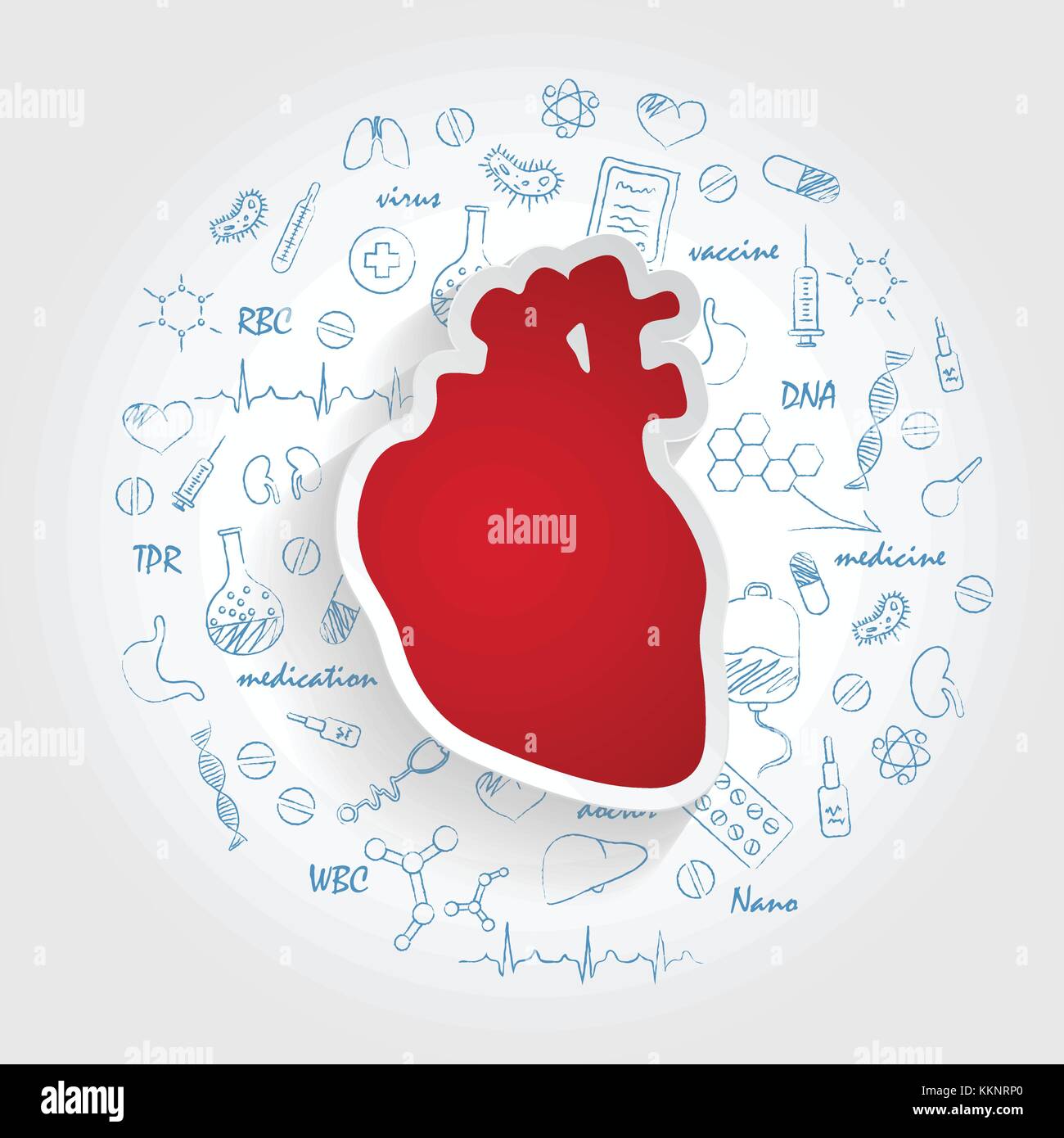 Creative Medical Care Background With Human Heart Anatomy. Medical ...