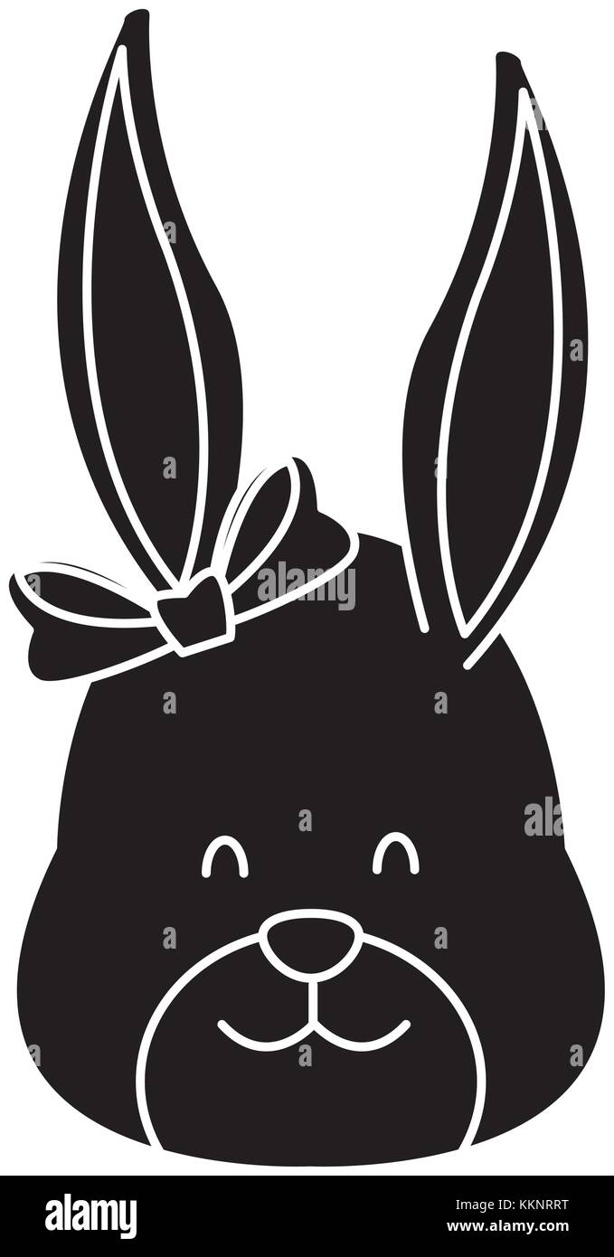 Bunny with bow Stock Vector Image & Art - Alamy