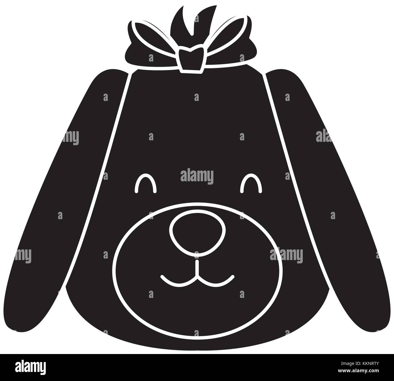 Dog with bow cartoon Stock Vector Image & Art - Alamy