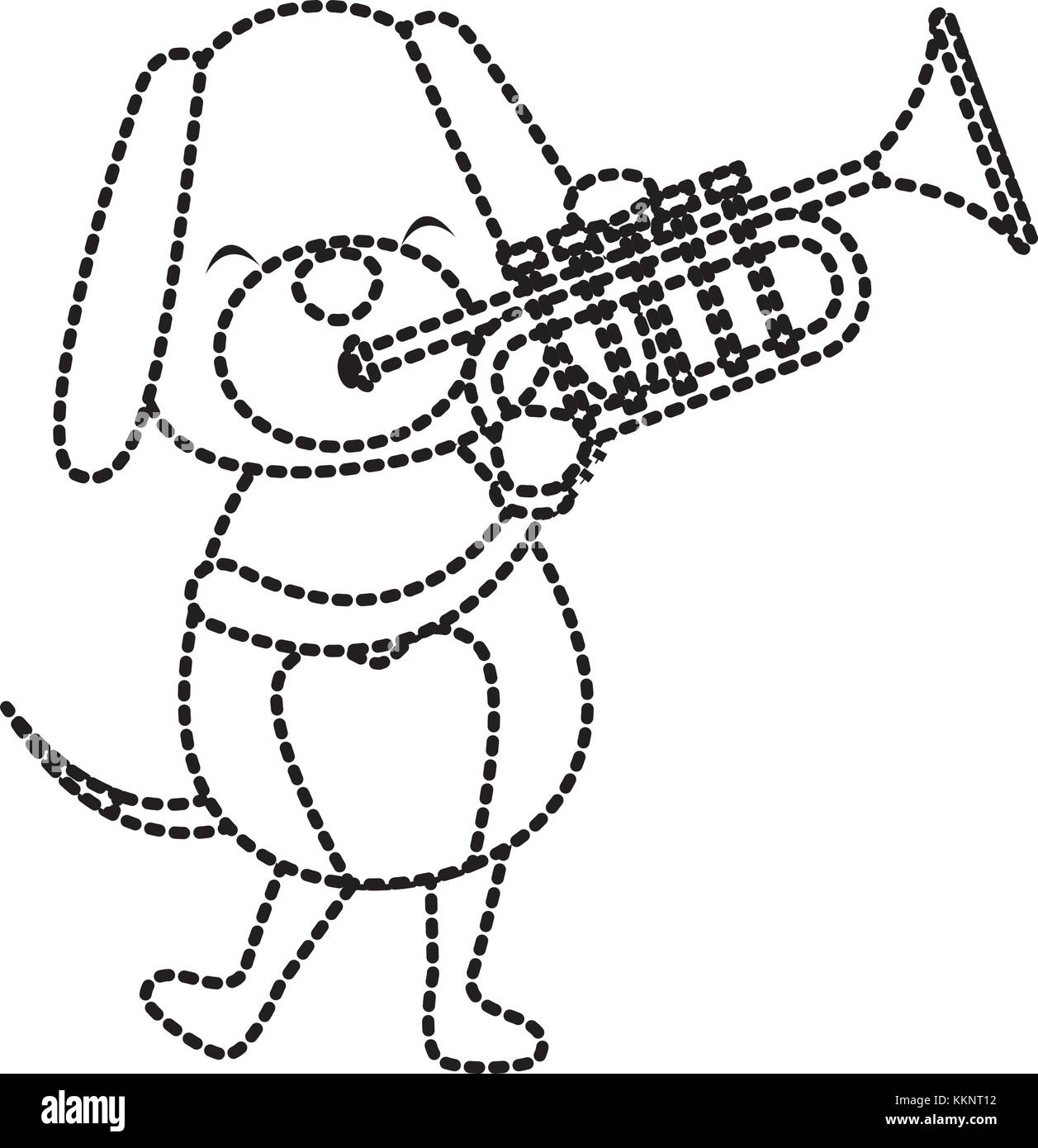 dog with trumpet cartoon Stock Vector Image & Art - Alamy