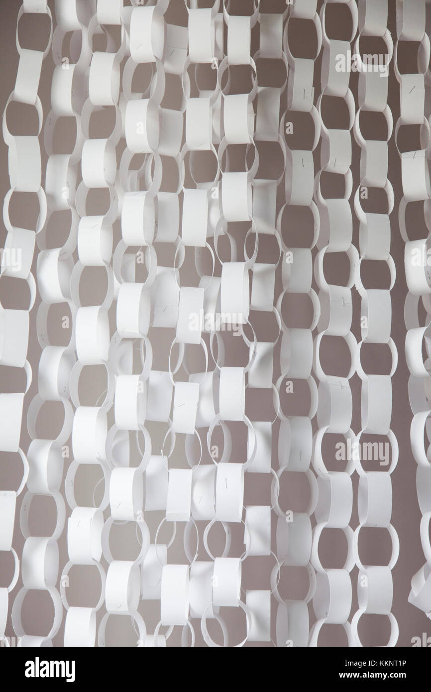 Paper chain decoration background Stock Photo - Alamy