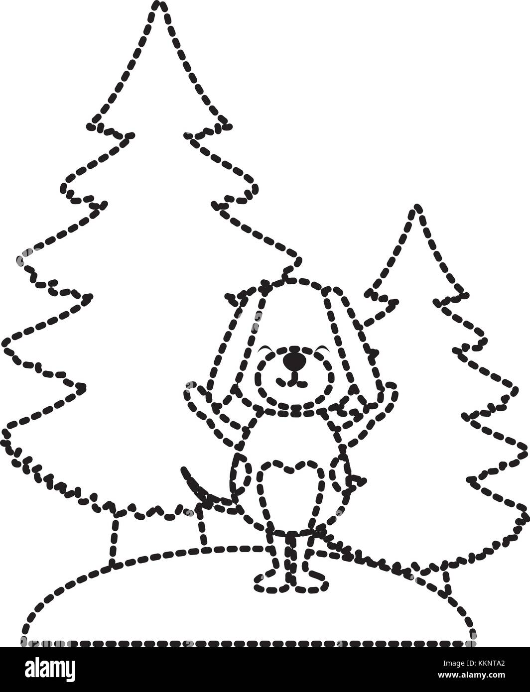 Dog with trees Stock Vector Image & Art - Alamy