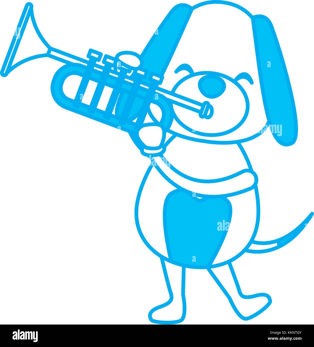 dog with trumpet cartoon Stock Vector Image & Art - Alamy