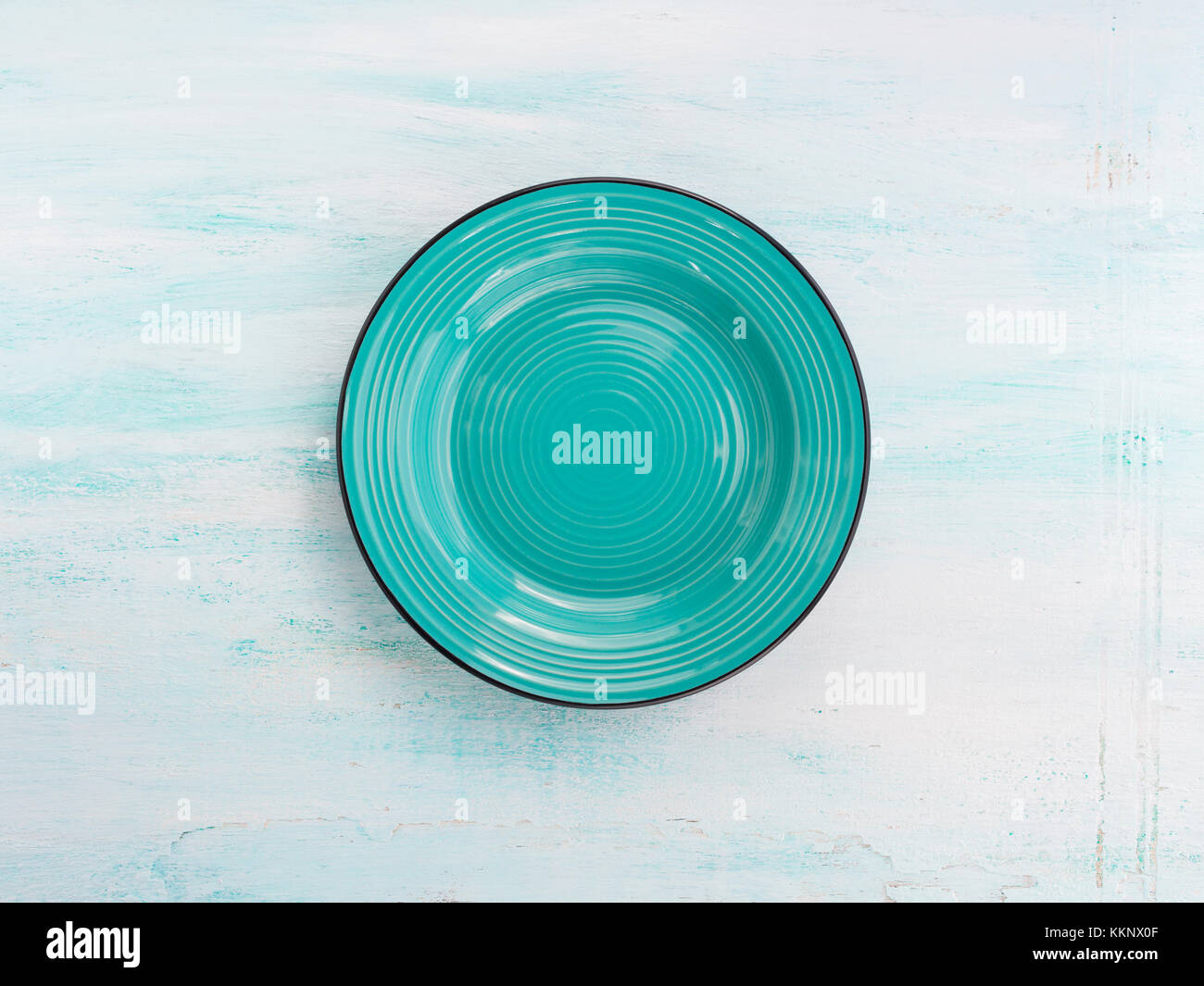 Pastel Color turquoise ceramic plate dish top view background Stock ...