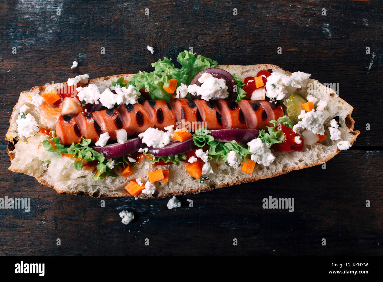 Wurst wurst sandwich sauce hi-res stock photography and images - Alamy