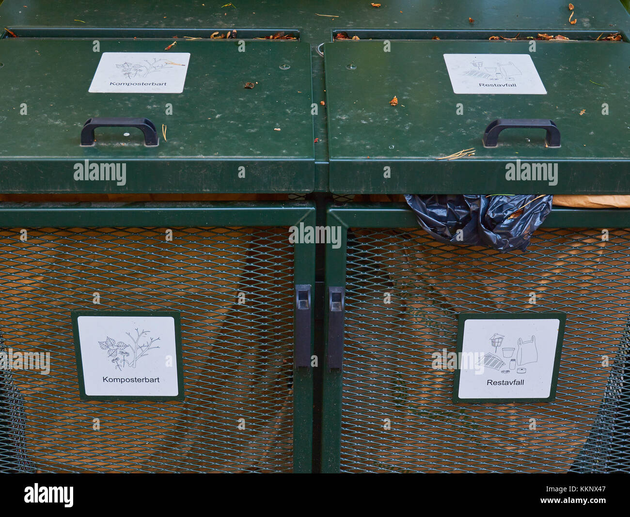Rubbish bins for compost and other waste, Sweden Stock Photo - Alamy