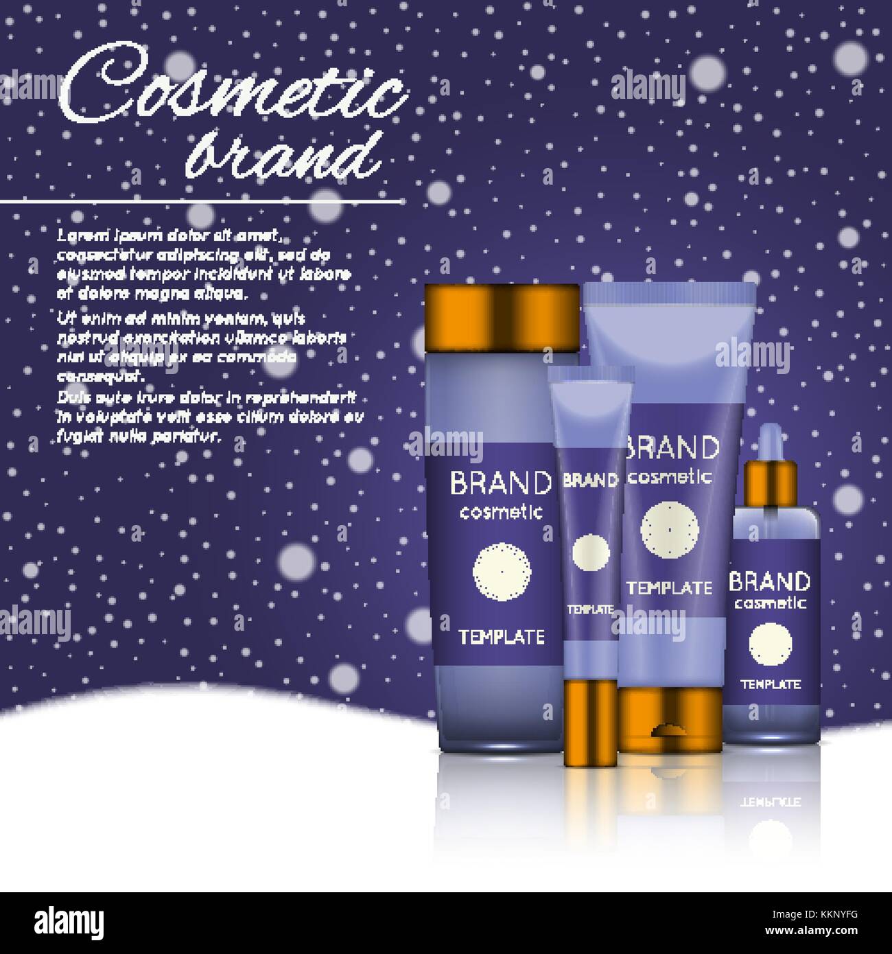 Vector 3D cosmetic illustration on a soft light background with flare ...