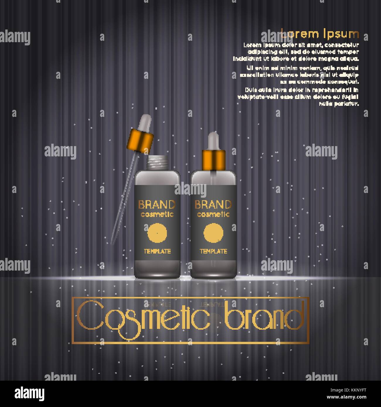 3D realistic cosmetic bottle ads template. Cosmetic brand advertising ...
