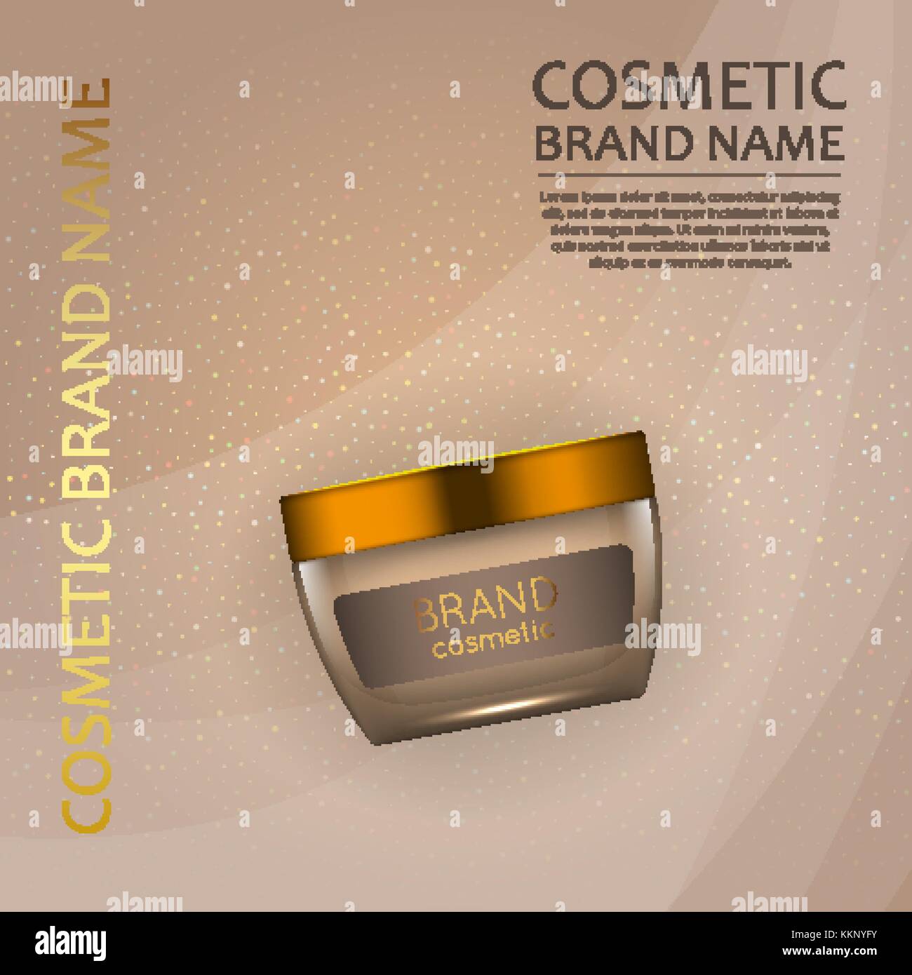 Vector 3D cosmetic illustration on a soft light waves background ...