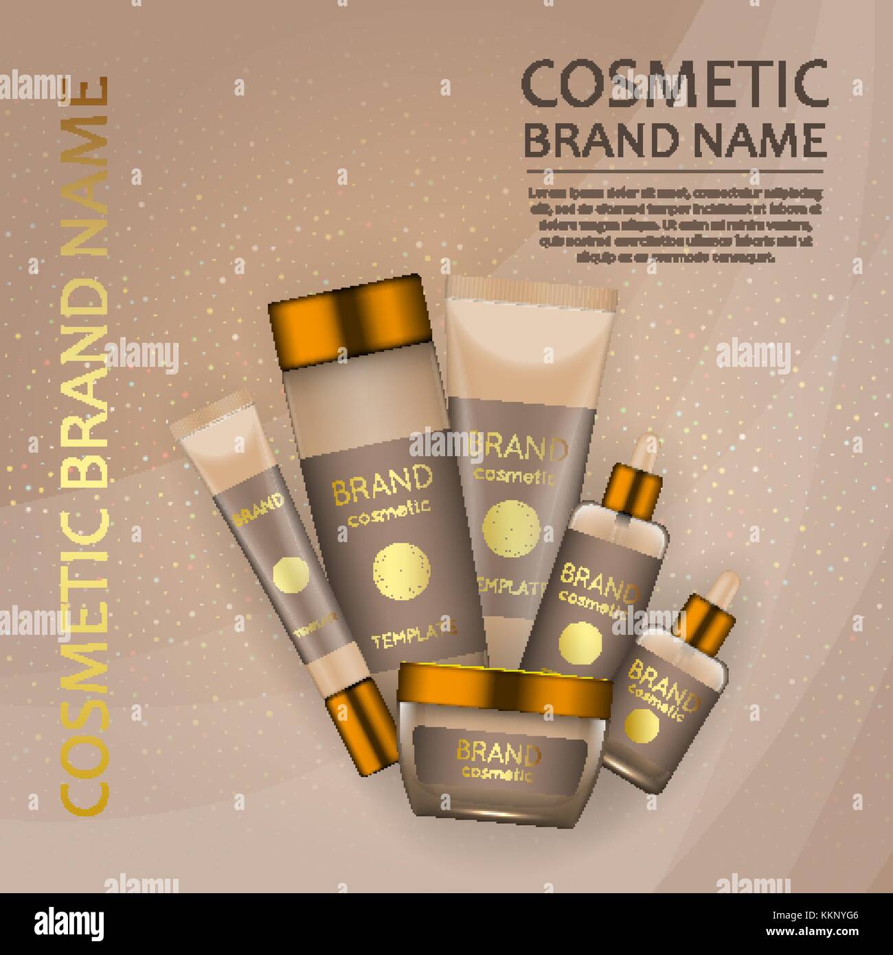 Vector 3D cosmetic illustration on a soft light waves background ...