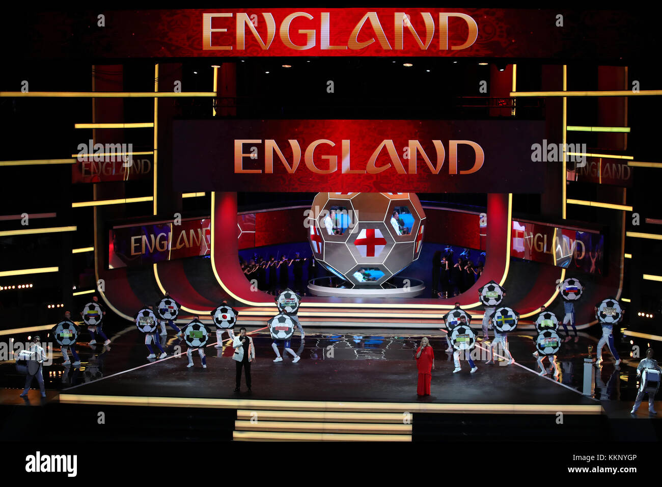 Dancers perform on stage during the FIFA 2018 World Cup draw at The ...