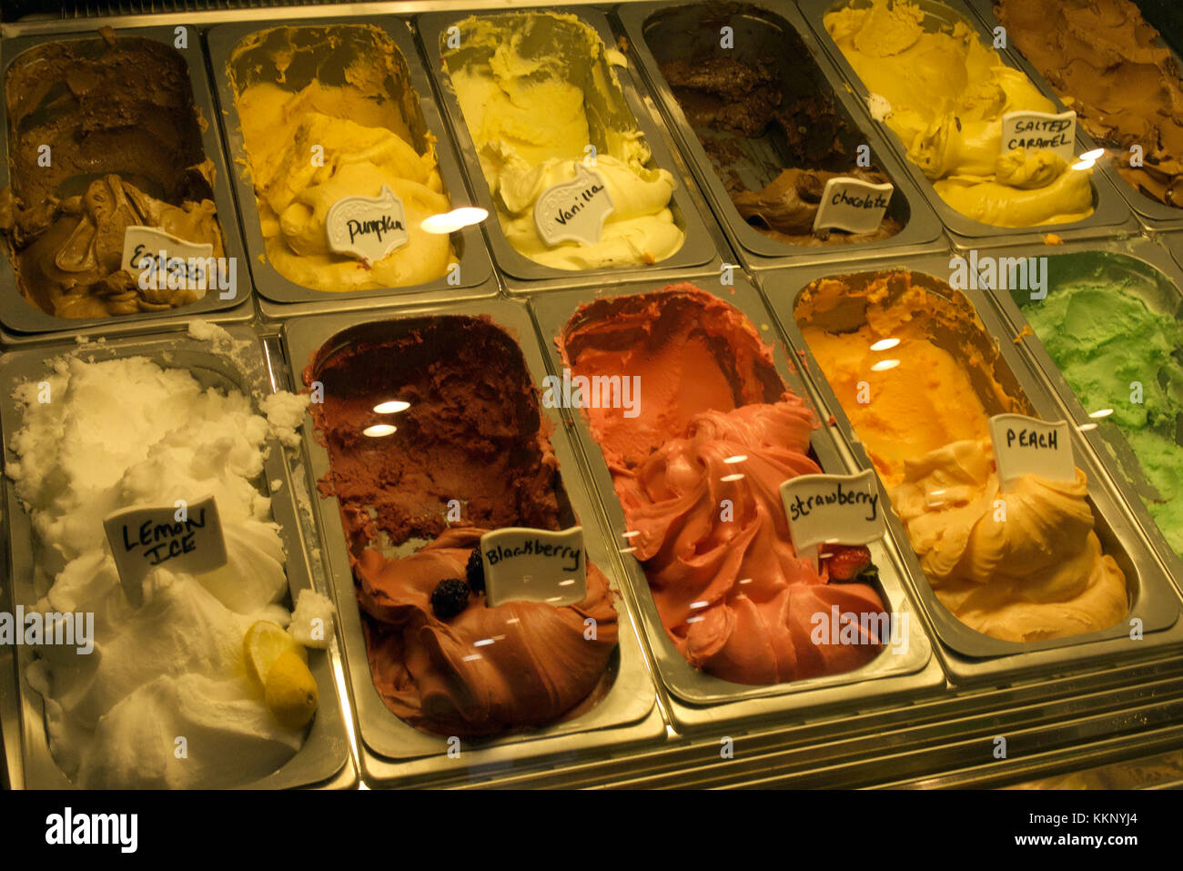 ice cream bin at restaurant Stock Photo - Alamy
