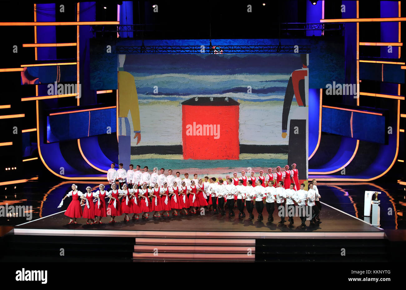 Dancers perform on stage during the FIFA 2018 World Cup draw at The ...