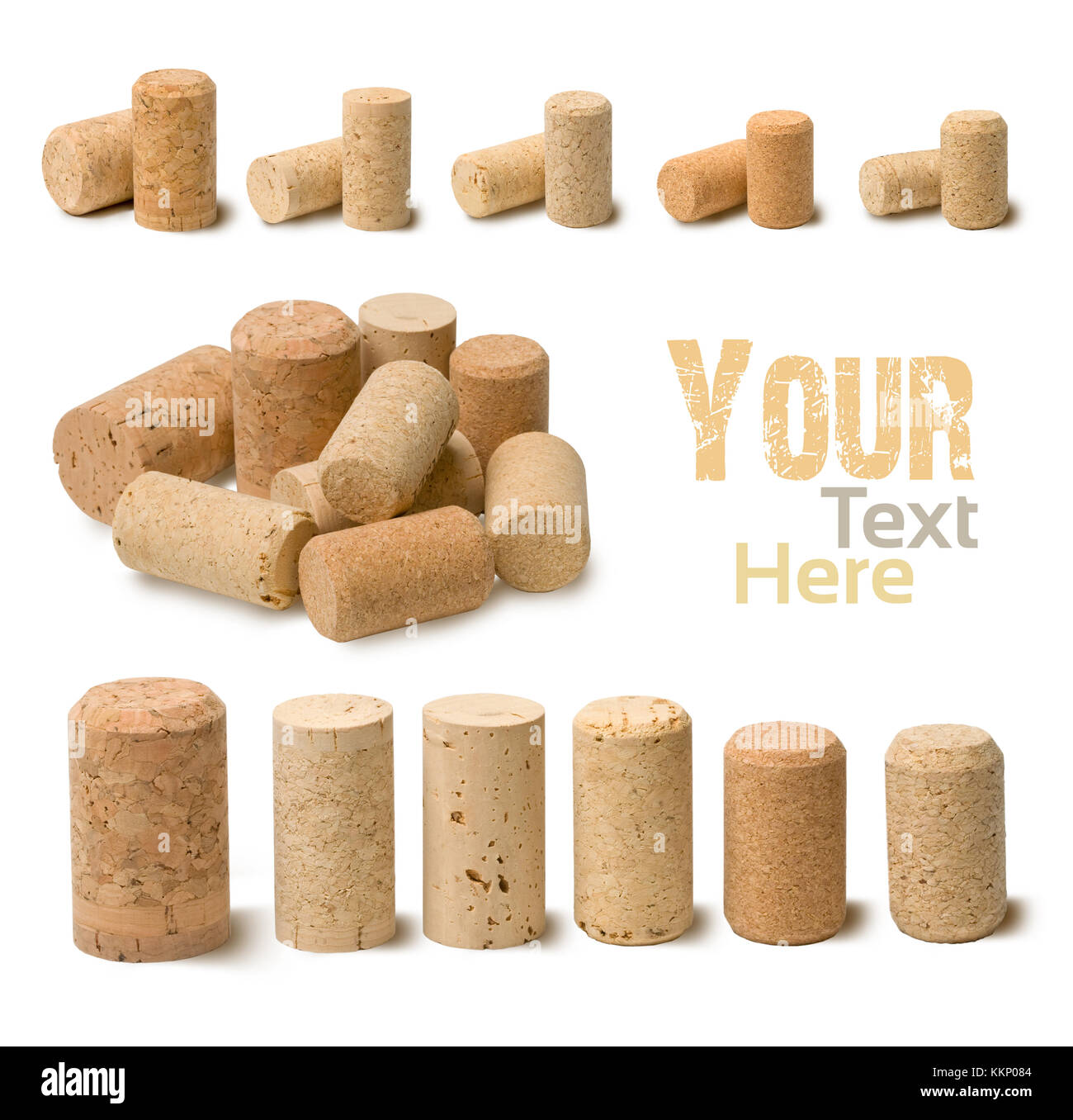 wine corks set isolated on white Stock Photo - Alamy