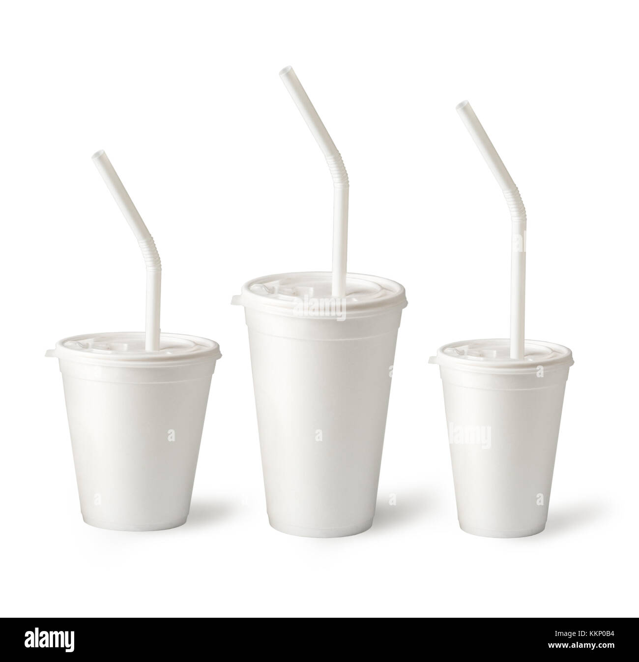 Paper coffee cups on a white background Stock Photo - Alamy